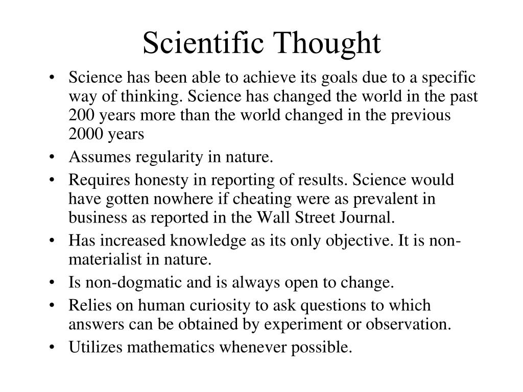 PPT Scientific Thought PowerPoint Presentation Free Download ID 614629