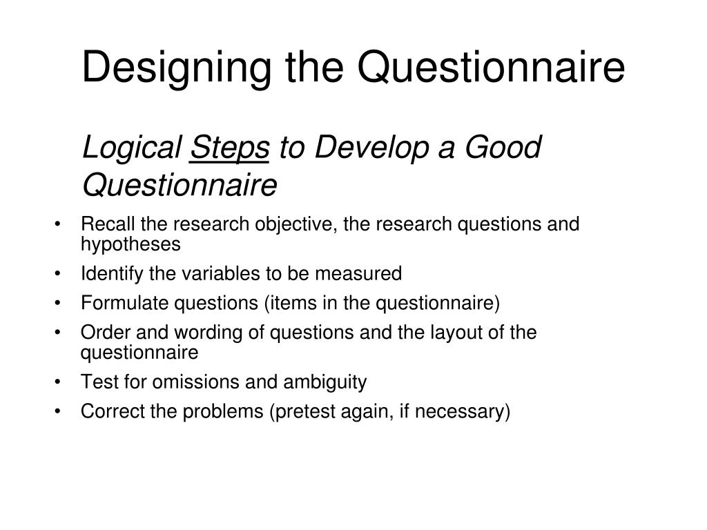 PPT - Designing the Questionnaire PowerPoint Presentation, free ...