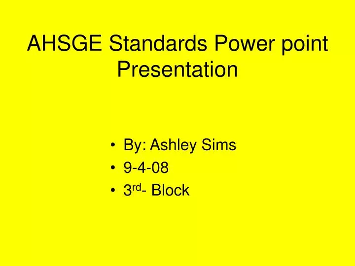 PPT - AHSGE Standards Power point Presentation PowerPoint Presentation ...