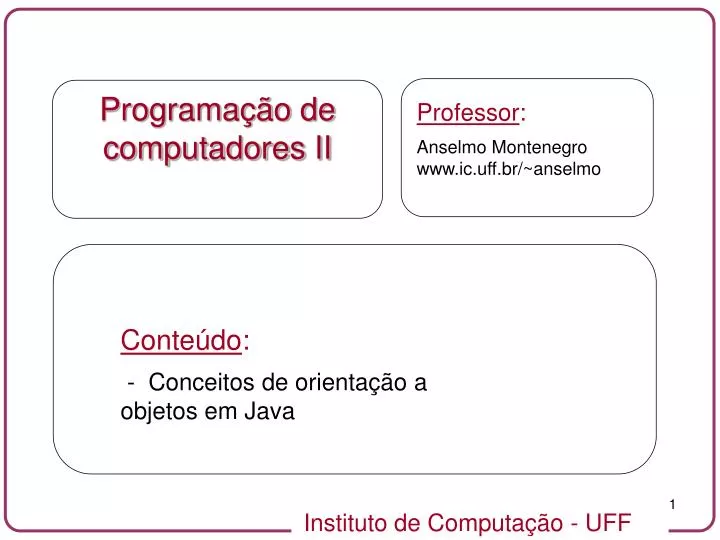 PPT - Programação de computadores II PowerPoint Presentation, free ...