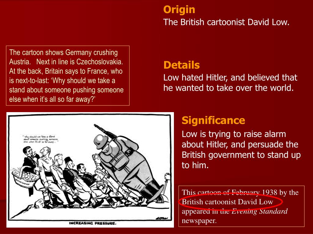 PPT - This cartoon of February 1938 by the British cartoonist David Low ...