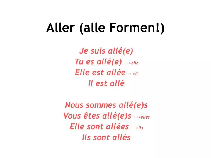 PPT - Aller (alle Formen!) PowerPoint Presentation, free download - ID ...