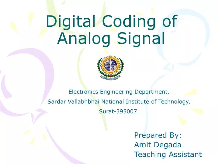 PPT - Digital Coding of Analog Signal PowerPoint Presentation, free ...