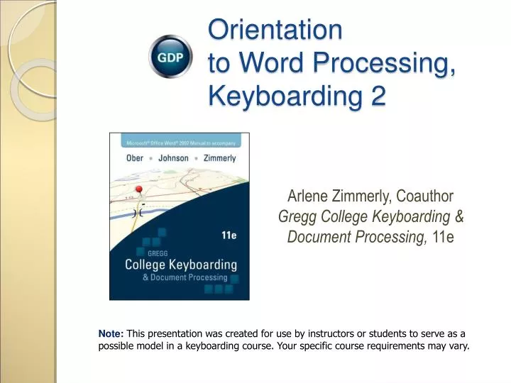 PPT - Orientation to Word Processing, Keyboarding 2 PowerPoint ...