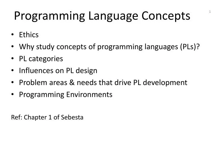 PPT - Programming Language Concepts PowerPoint Presentation, free download - ID:619460