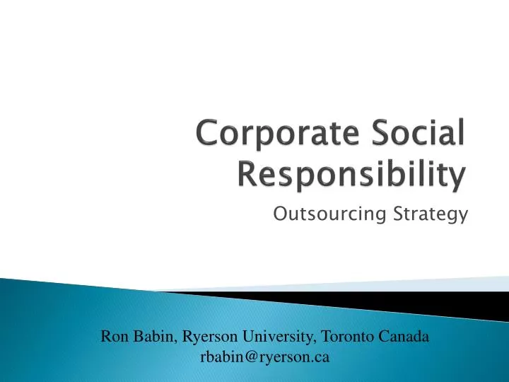 PPT - Corporate Social Responsibility PowerPoint Presentation, free ...