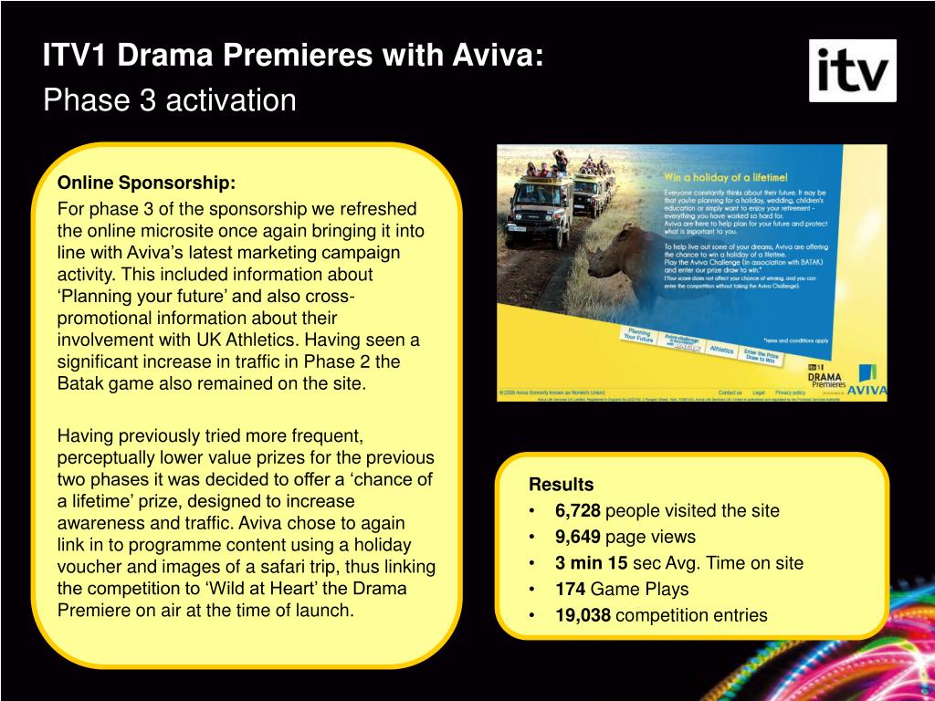PPT - ITV1 Drama Premieres Sponsored by Aviva 1st July 2009 – 31st June ...
