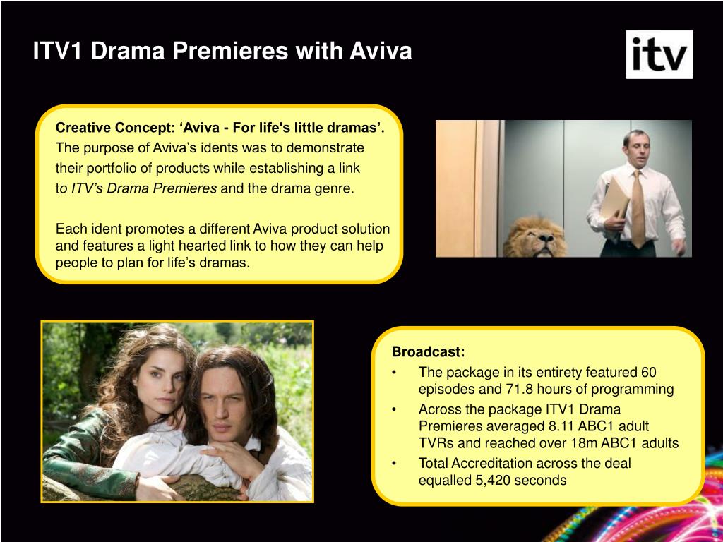 PPT - ITV1 Drama Premieres Sponsored by Aviva 1st July 2009 – 31st June ...