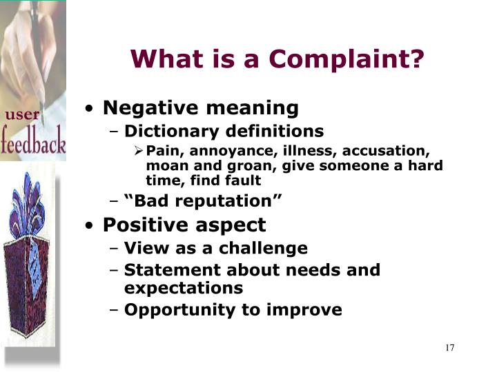 PPT - When a Complaint is a Gift PowerPoint Presentation - ID:621277