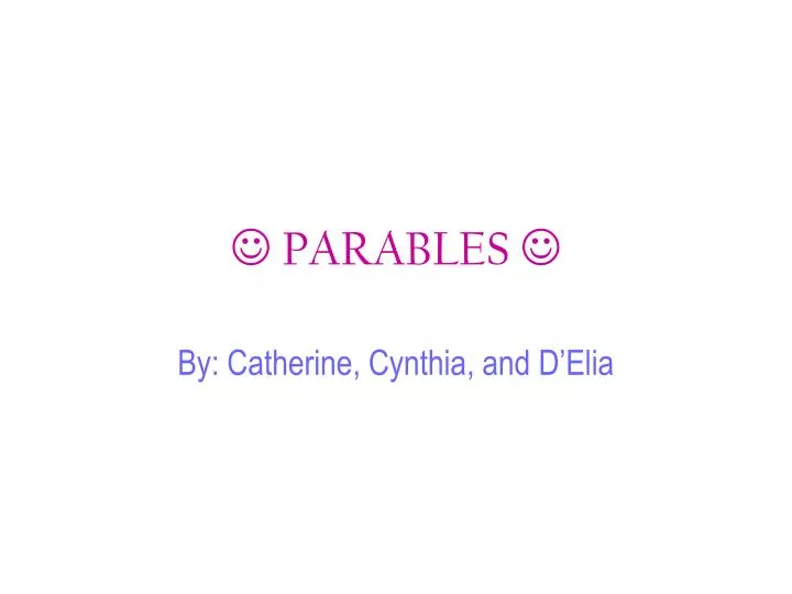 PPT - PARABLES PowerPoint Presentation, free download - ID:621983