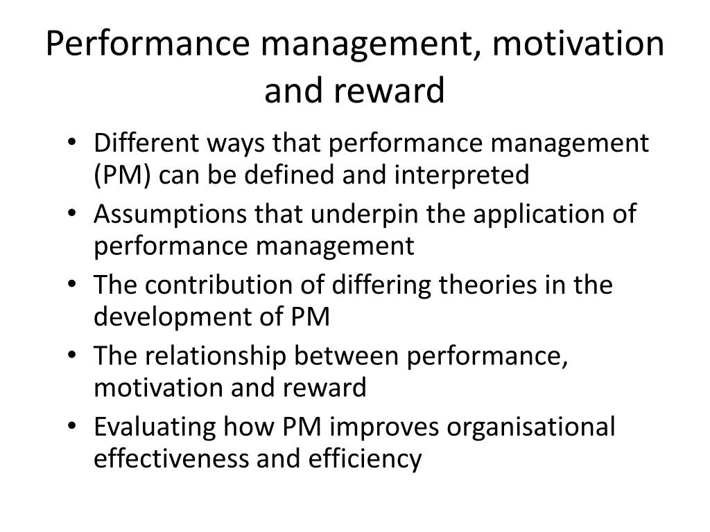 Ppt Chapter 7 Performance Management Motivation And Reward