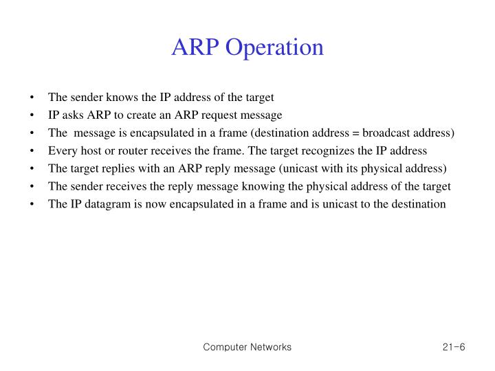 PPT - Chapter 21. Network Layer: Address Mapping, Error Reporting, and ...