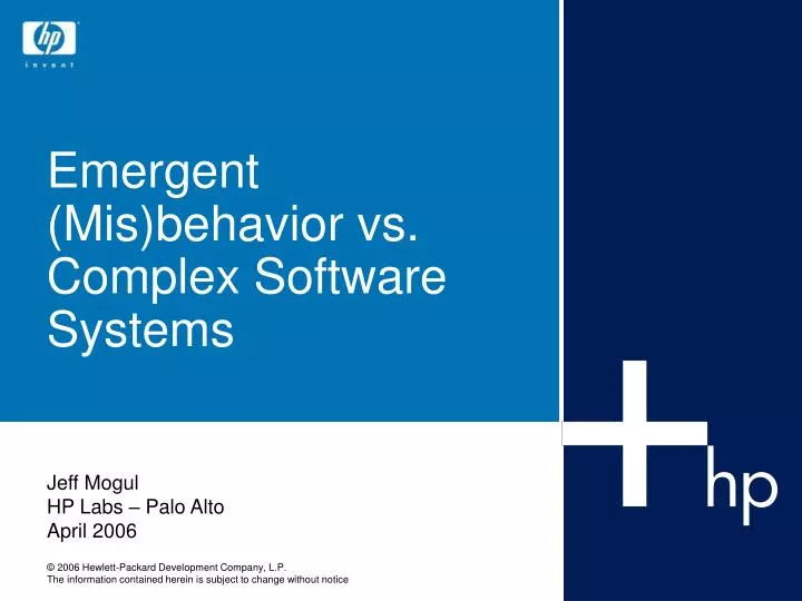 PPT - Emergent (Mis)behavior vs. Complex Software Systems PowerPoint ...