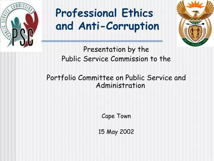 PPT - Professional Ethics and Anti-Corruption PowerPoint Presentation ...