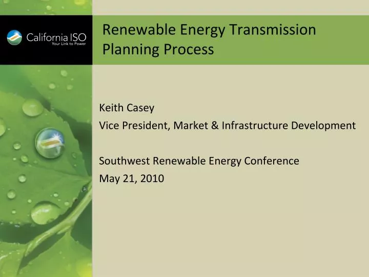 PPT - Renewable Energy Transmission Planning Process PowerPoint ...