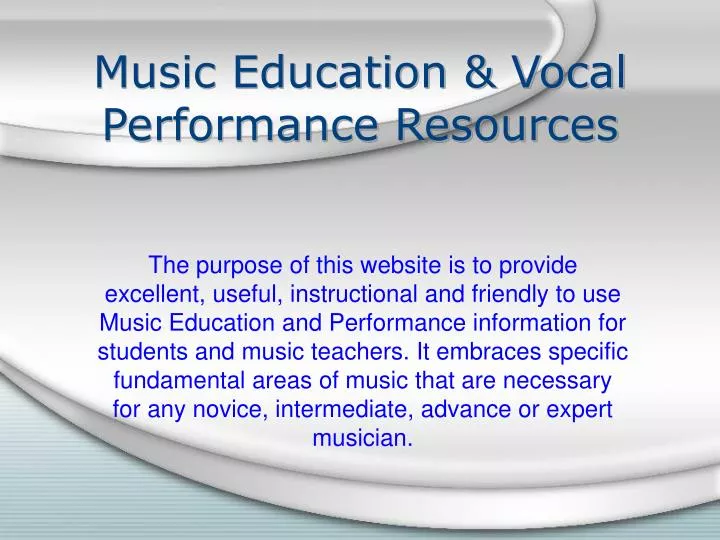 PPT - Music Education & Vocal Performance Resources PowerPoint ...