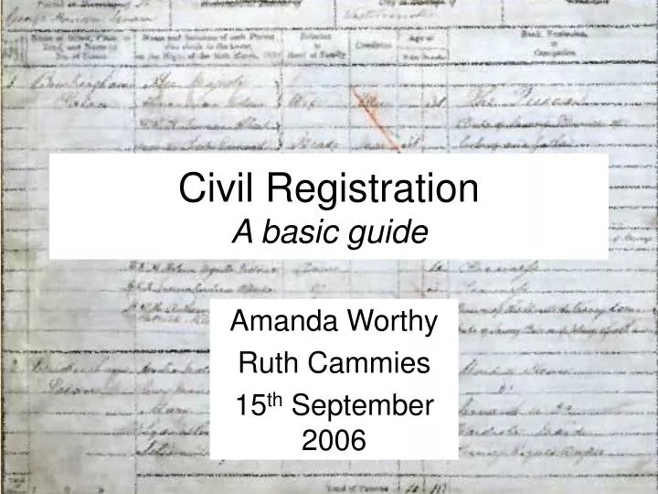PPT - Civil Registration A basic guide PowerPoint Presentation, free ...