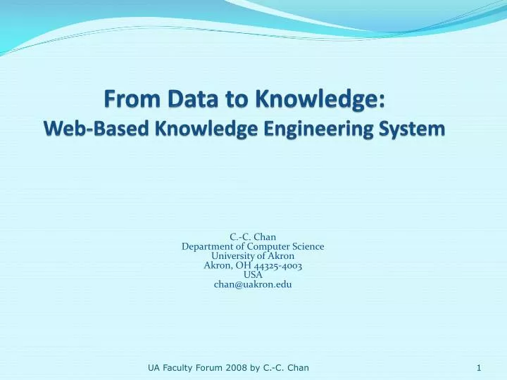 PPT - From Data to Knowledge: Web-Based Knowledge Engineering System ...