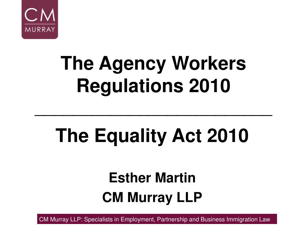 PPT - Esther Martin Anna Birtwistle Susanne Foster CM Murray LLP ...
