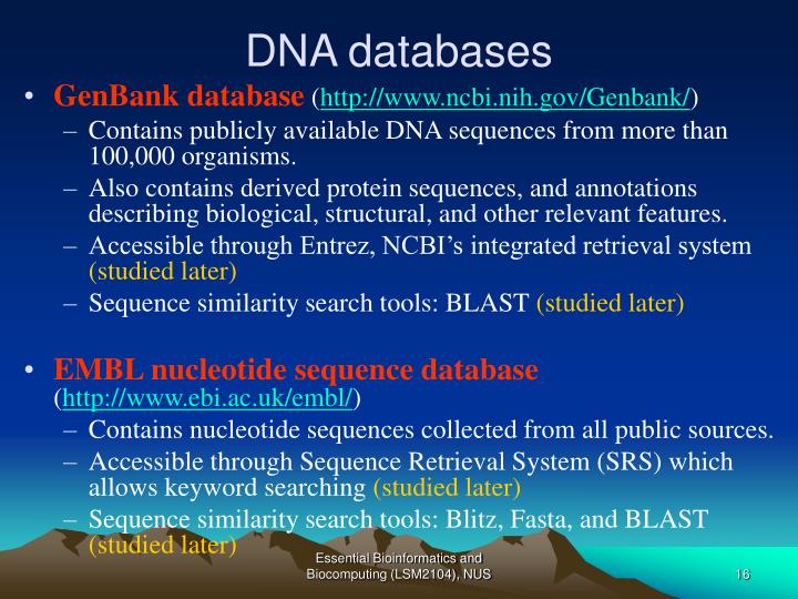 PPT - Part 1: Biological databases PowerPoint Presentation - ID:624695