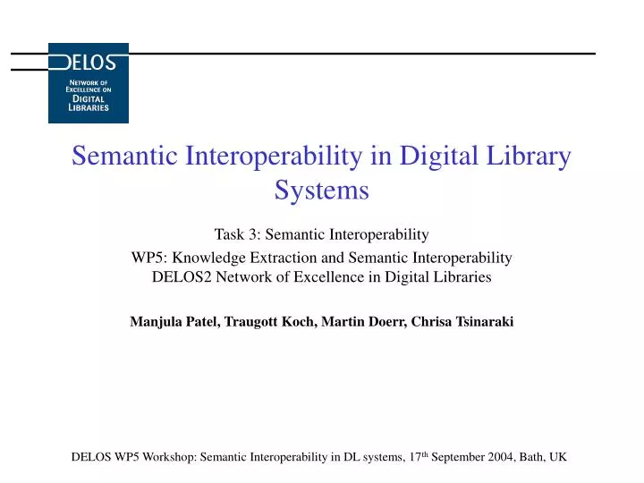 PPT - Semantic Interoperability in Digital Library Systems PowerPoint ...
