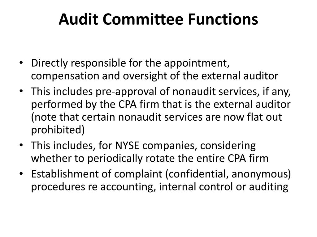PPT - Audit Committees , Corporate Governance and Sarbanes-Oxley ...