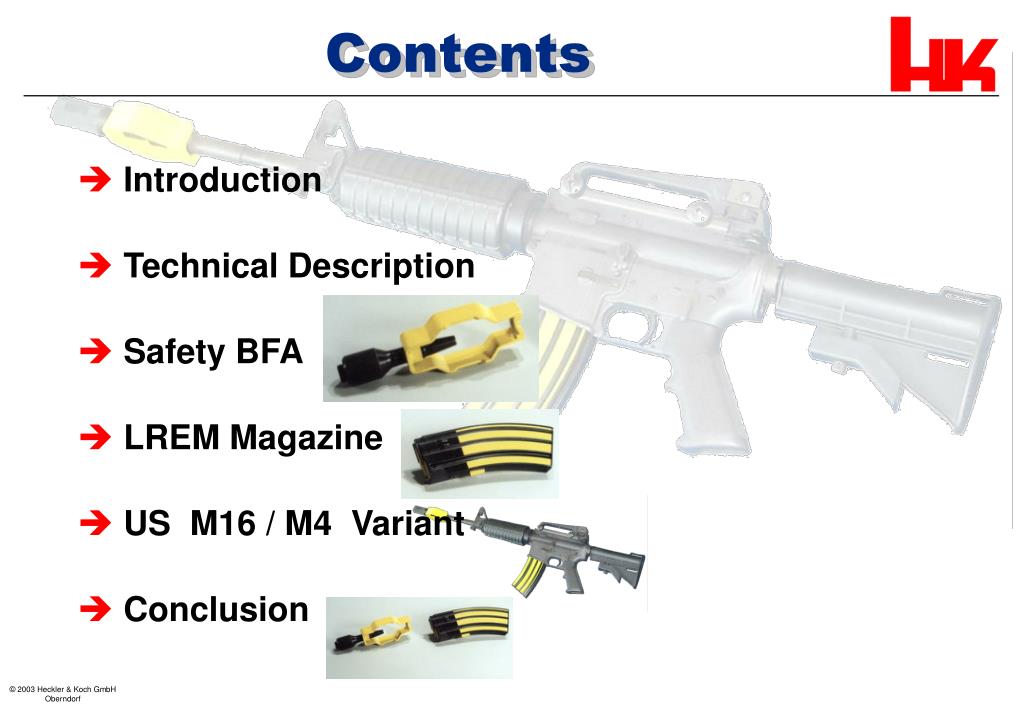 PPT - Heckler & Koch Safety BFA and Live Round Excluder Magazine ...