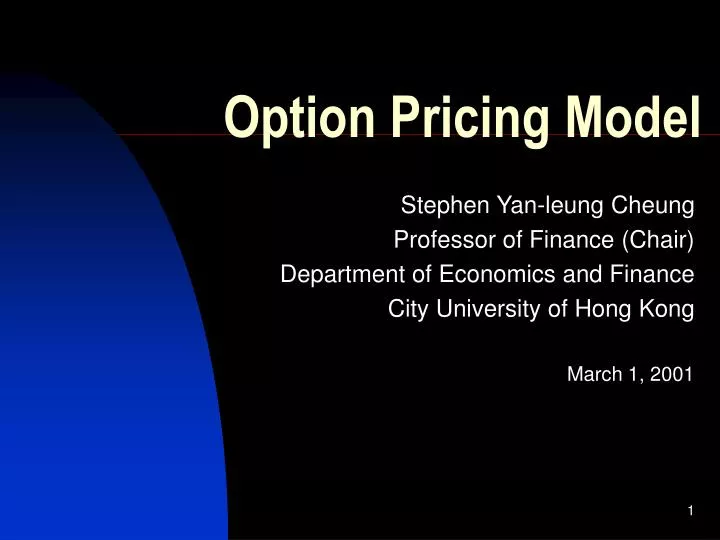 PPT - Option Pricing Model PowerPoint Presentation, free download - ID ...