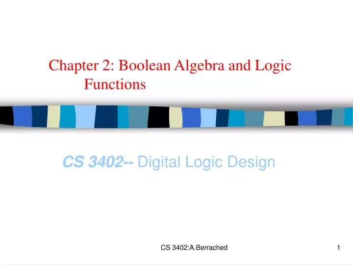 Ppt Chapter 2 Boolean Algebra And Logic Functions Powerpoint Presentation Id626628