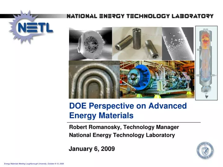 PPT - DOE Perspective on Advanced Energy Materials PowerPoint ...