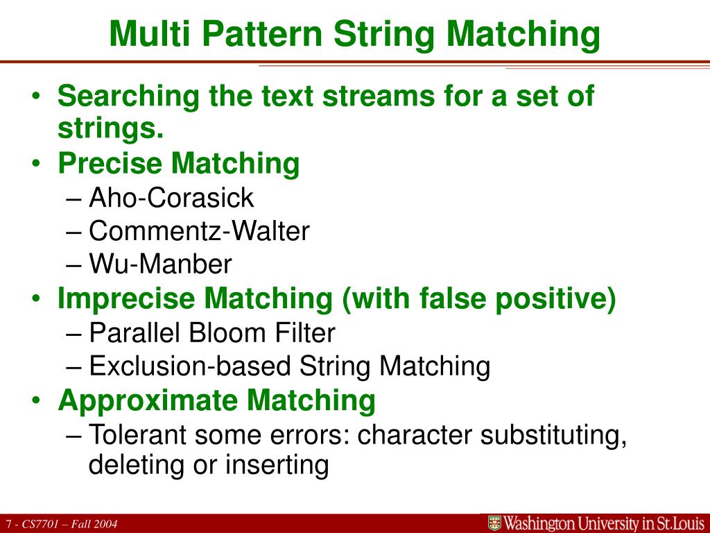 Ppt Deterministic Memory Efficient String Matching Algorithms For Intrusion Detection