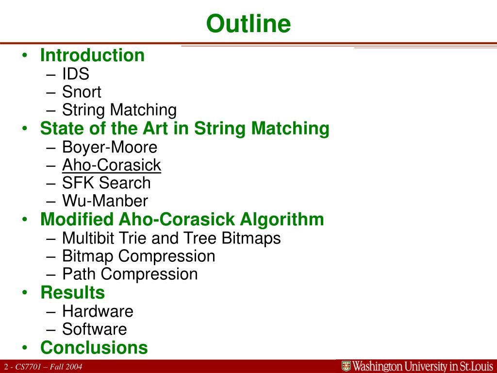 Ppt Deterministic Memory Efficient String Matching Algorithms For Intrusion Detection