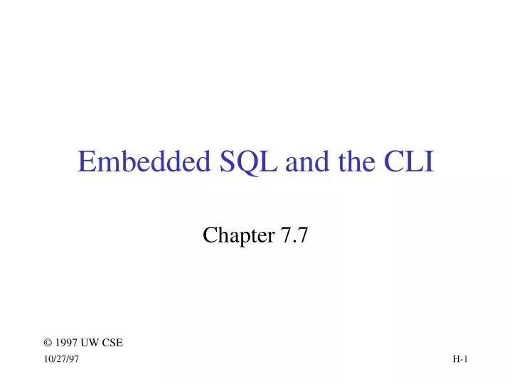PPT - Embedded SQL and the CLI PowerPoint Presentation, free download ...