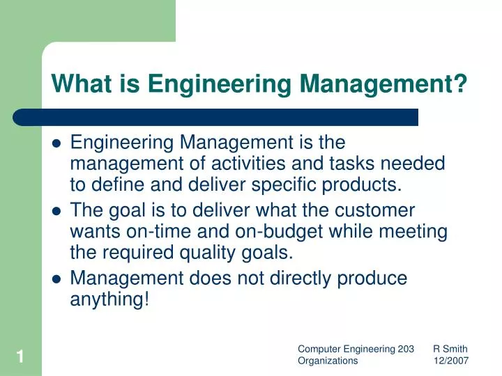 PPT - What is Engineering Management? PowerPoint Presentation, free ...