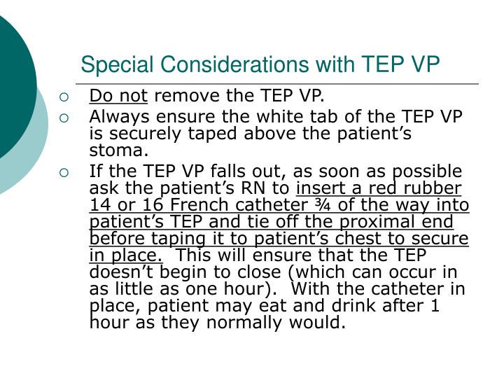 PPT - TRACHEOESOPHAGEAL PUNCTURE VOICE PROSTHESIS (TEP VP) AND SPEAKING ...