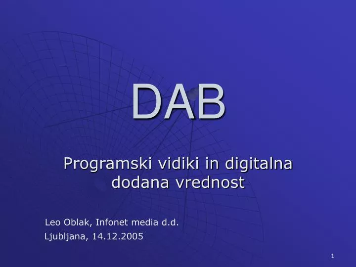 PPT - DAB PowerPoint Presentation, free download - ID:630499