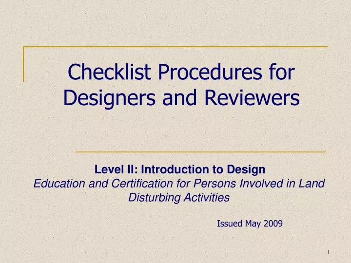 PPT - Checklist Procedures for Designers and Reviewers PowerPoint ...