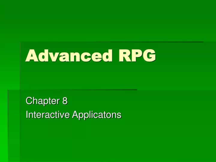 PPT - Advanced RPG PowerPoint Presentation, free download - ID:631777
