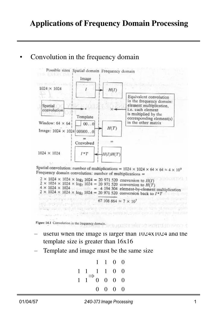 PPT - Applications of Frequency Domain Processing PowerPoint Presentation - ID:632901