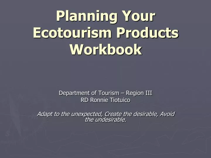 PPT - Planning Your Ecotourism Products Workbook PowerPoint ...