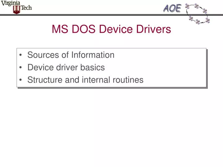 PPT - MS DOS Device Drivers PowerPoint Presentation, free download - ID ...