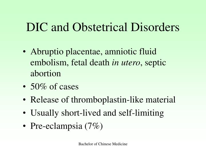 PPT - Disseminated intravascular coagulation (DIC) PowerPoint ...