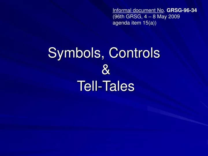 PPT - Symbols, Controls & Tell-Tales PowerPoint Presentation, free ...
