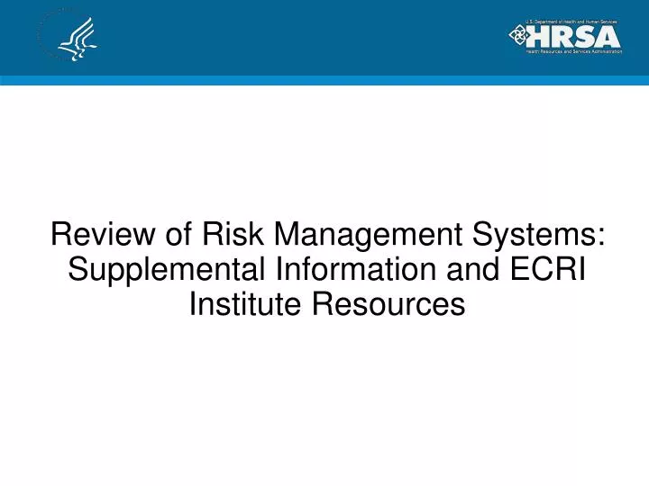 PPT - Review of Risk Management Systems: Supplemental Information and ...