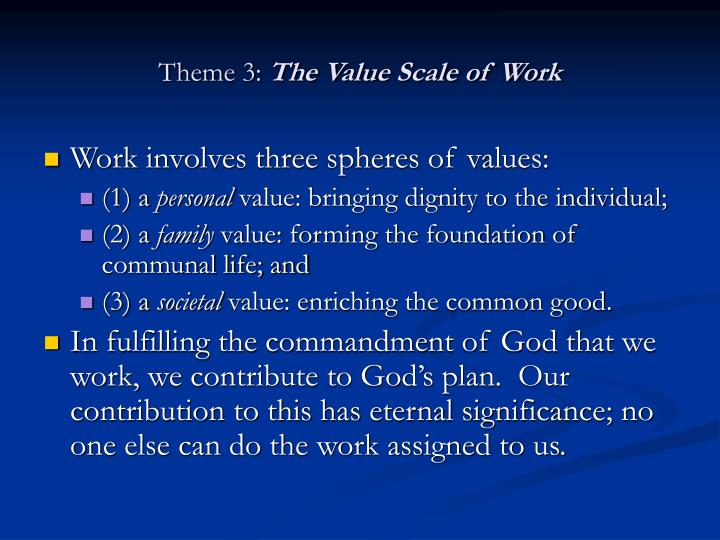 PPT - Themes of On Human Work (Laborem Exercens) PowerPoint ...