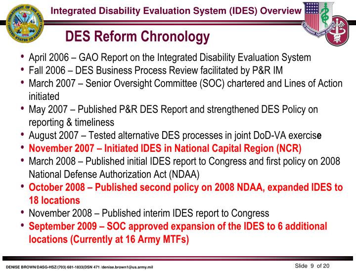 PPT - Integrated Disability Evaluation System (IDES) PowerPoint ...