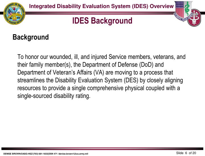 PPT - Integrated Disability Evaluation System (IDES) PowerPoint ...