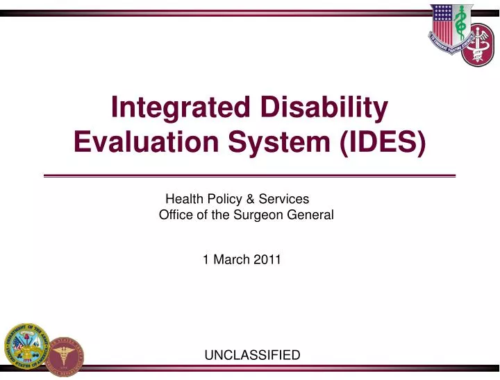 PPT - Integrated Disability Evaluation System (IDES) PowerPoint ...