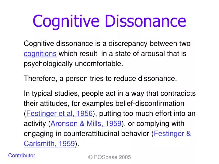 PPT - Cognitive Dissonance PowerPoint Presentation, free download - ID ...