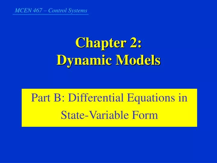 Ppt Chapter 2 Dynamic Models Powerpoint Presentation Free Download Id 640400